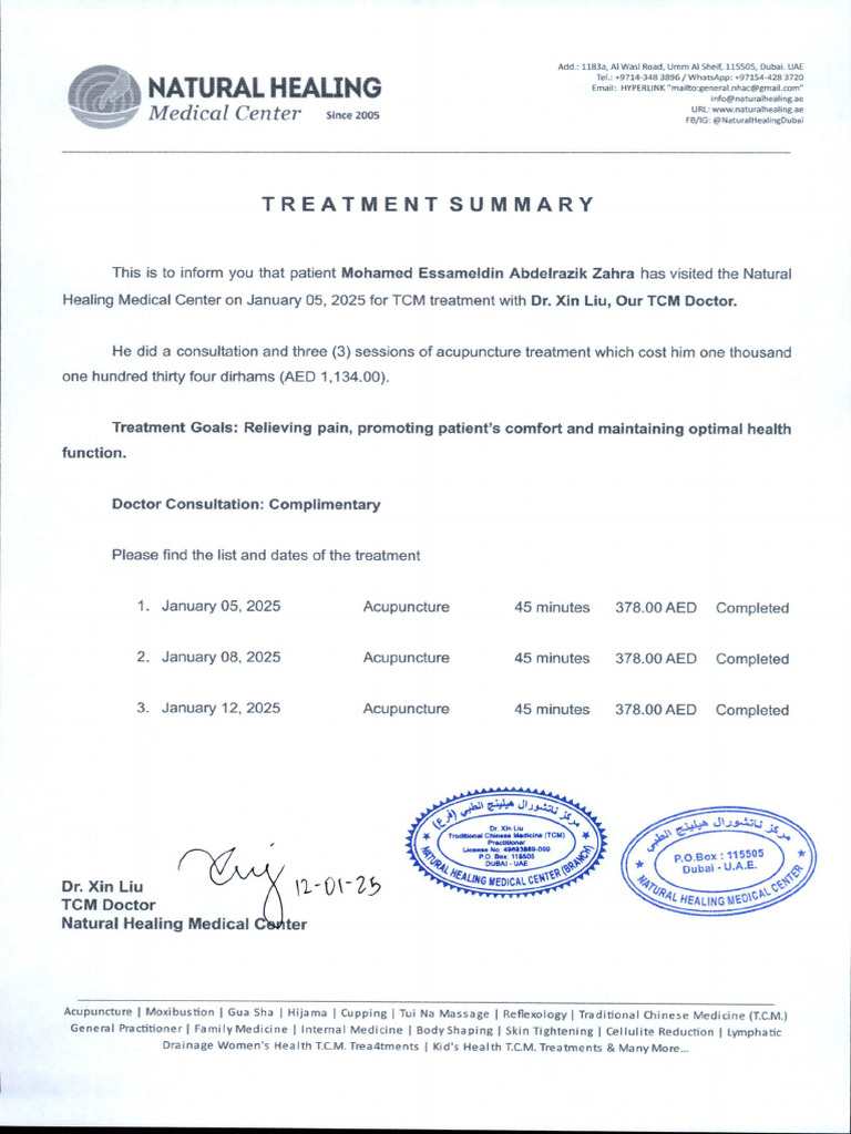 Acupuncture Claim | PDF