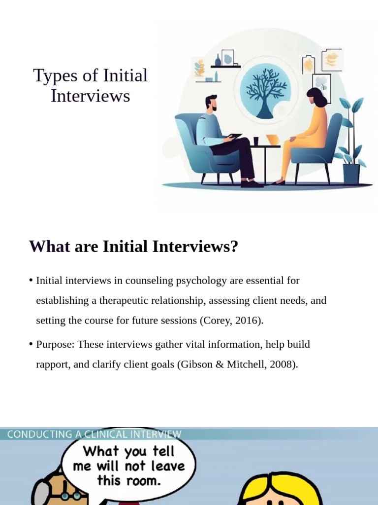 Types of Initial Counseling Interviews | PDF | Psychotherapy | Emotions