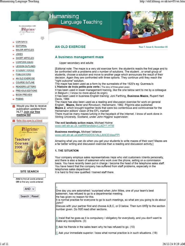 Business Management Mazes | PDF | Sales