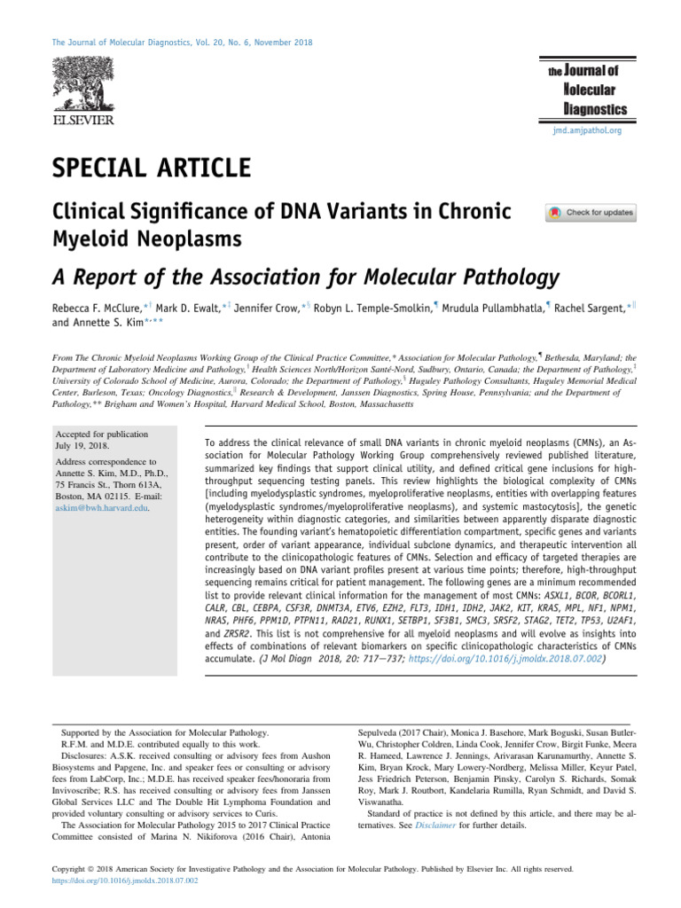 Clinical Significance of DNA Variants in CMNs | PDF | Rna Splicing ...