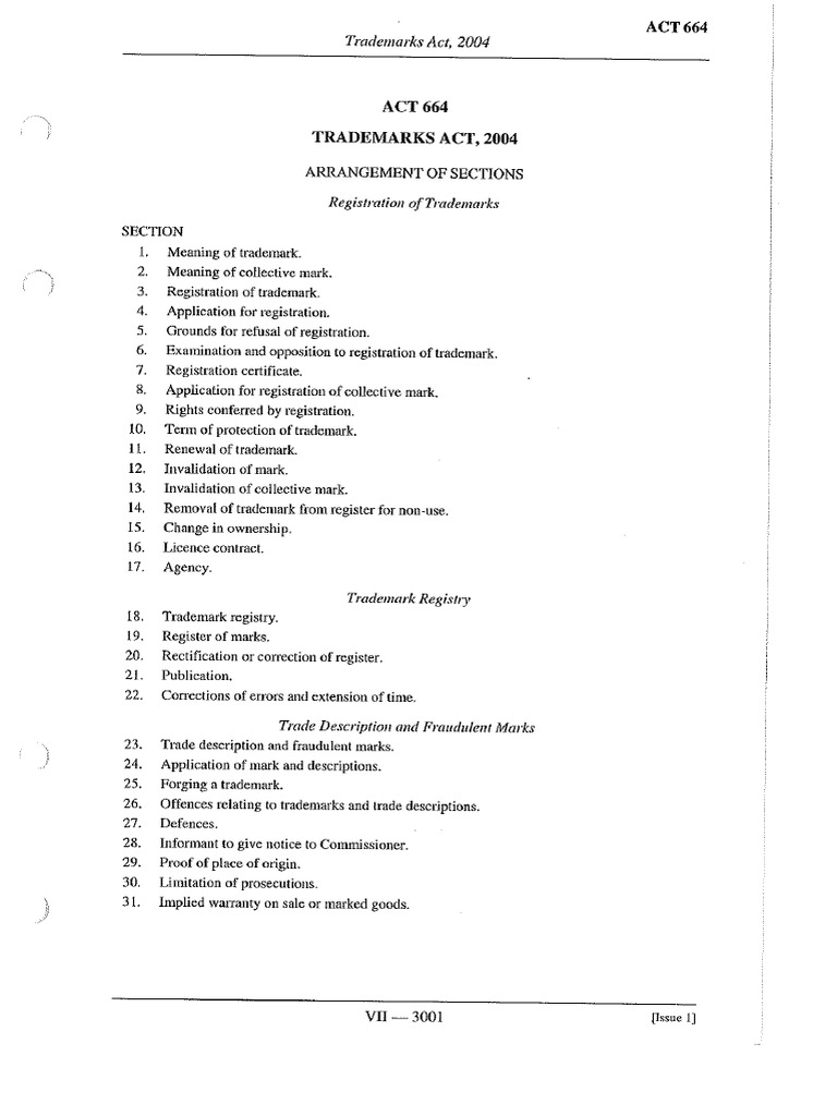 ACT 664 Rev Ed TRADEMARK | PDF