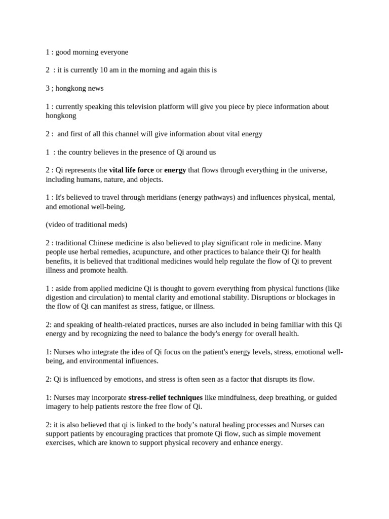 Vital Energy Script | PDF