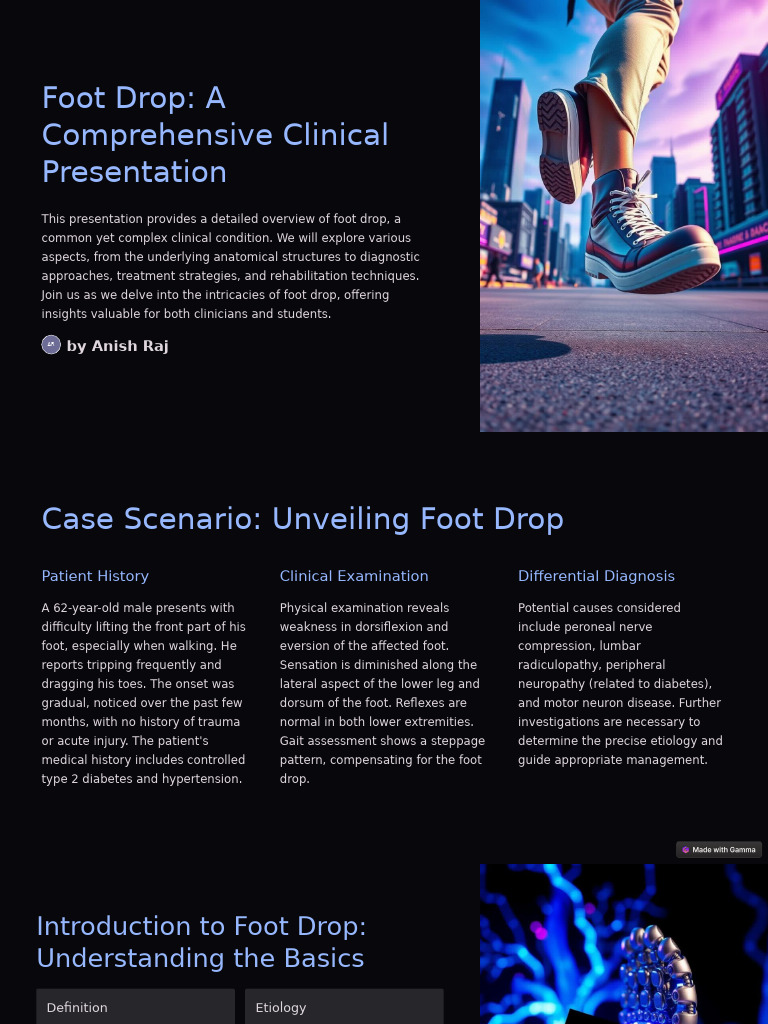 Understanding Foot Drop: Diagnosis & Management | PDF | Clinical ...