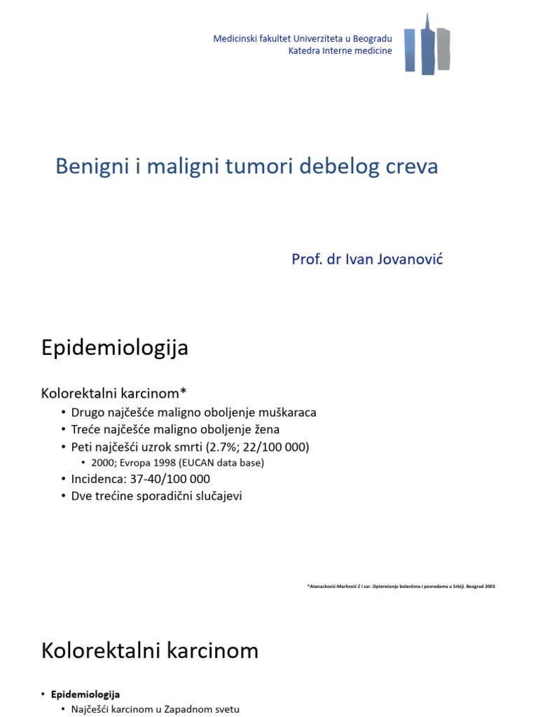 Benigni I Maligni Tumori Debelog Crevs | PDF