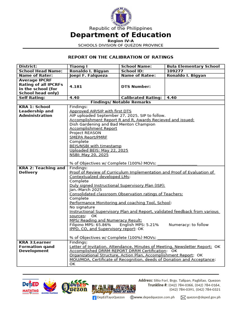 Lalig Es Report-On-The-Calibration-Of-Ratings | PDF | Education Theory ...