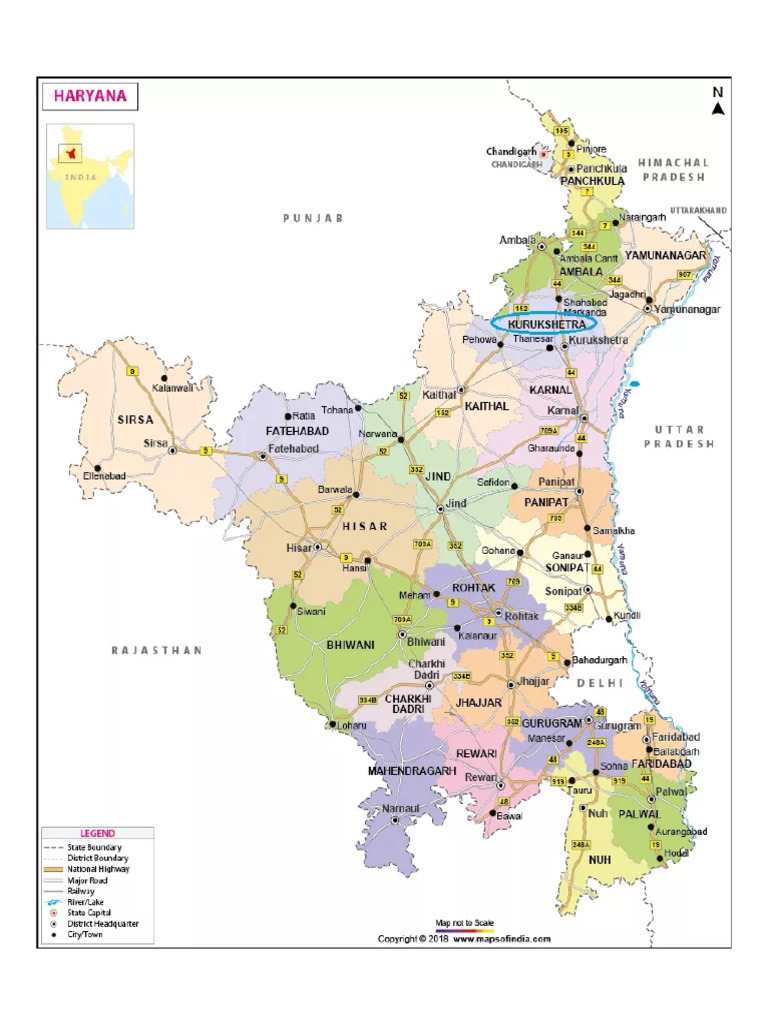 Haryana District Map 448 | PDF