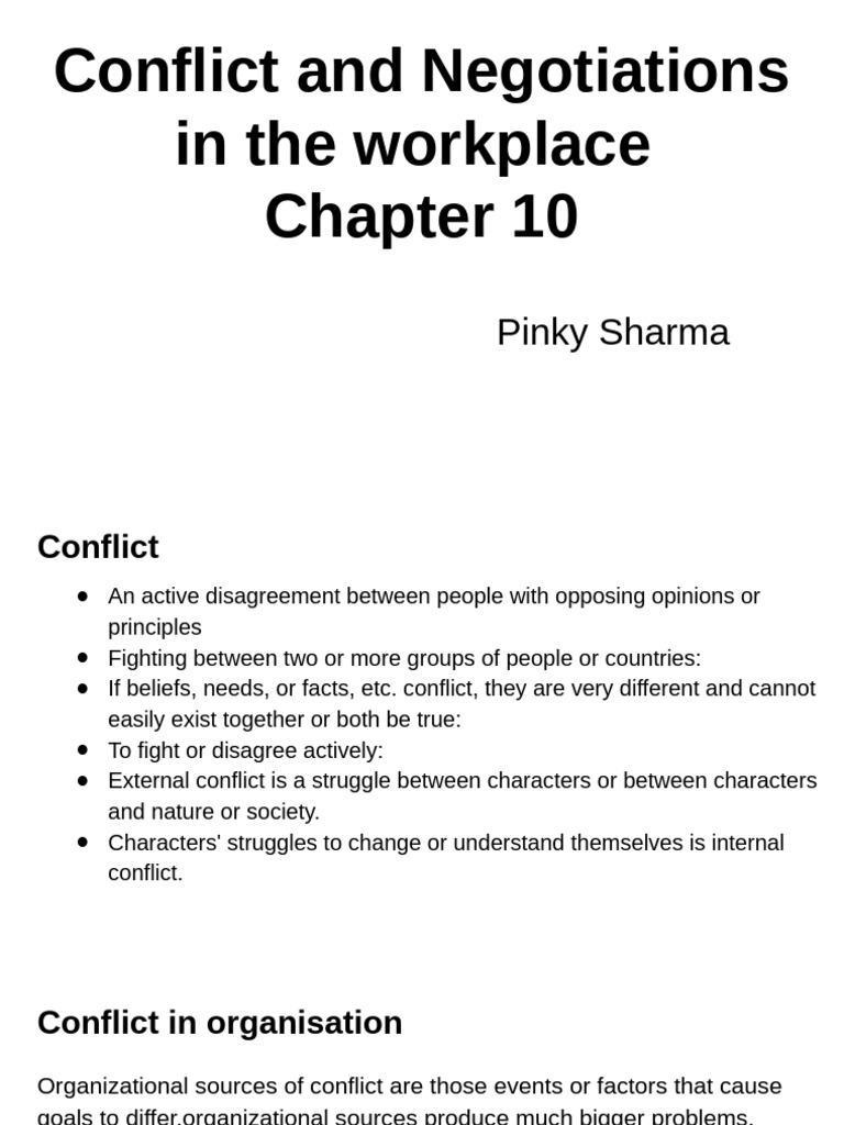 CHAPTER-10 - Conflict and Negotiations in Workplace | PDF | Empathy | Communication