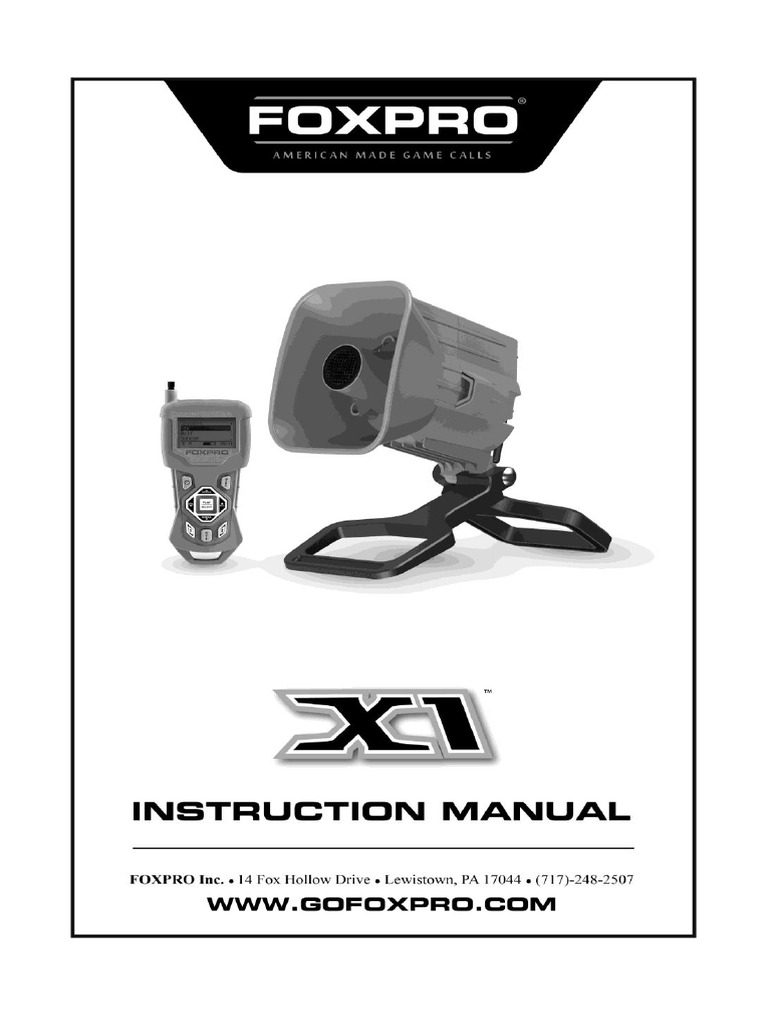FOXPRO X1 Game Call Operating Manual | PDF | Battery Charger ...