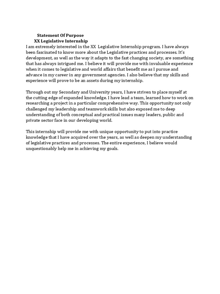Statement of Purpose Sample | PDF