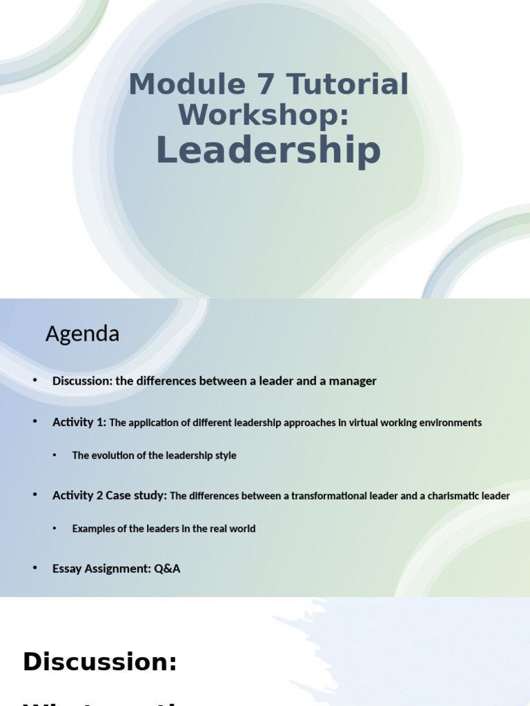 Updated Module 7 Tutorial On Leadership - POST On CANVAS | PDF ...