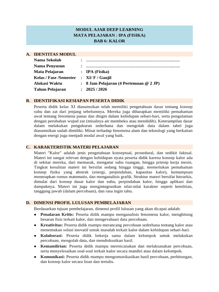 Modul Bab 6 Kalor | PDF