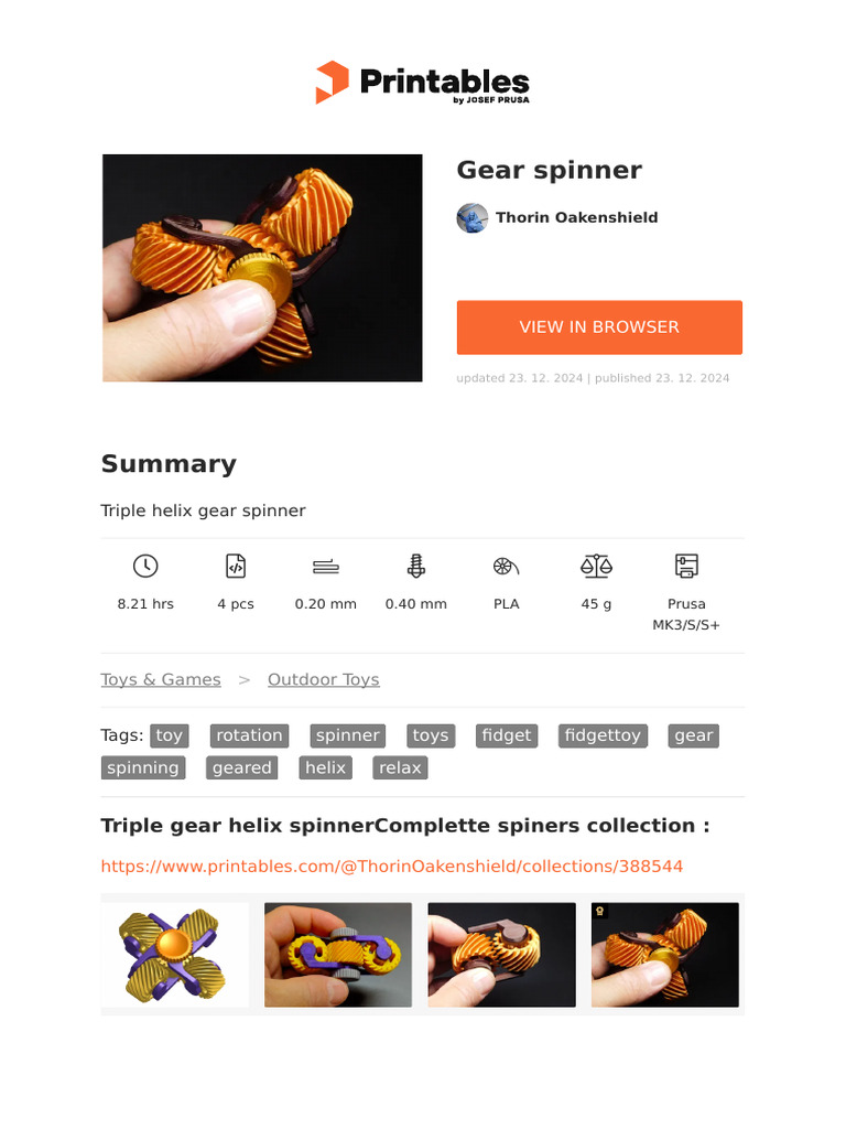 Gear Spinner | PDF