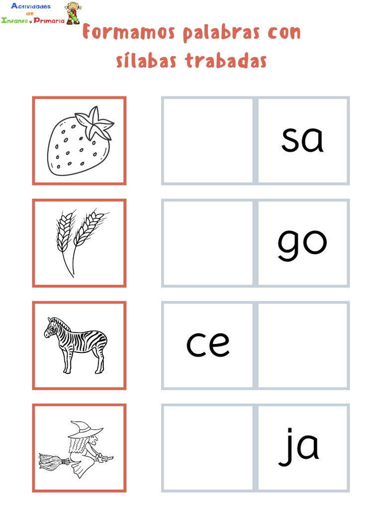Formamos Palabras Trabadas Bisilabas | PDF