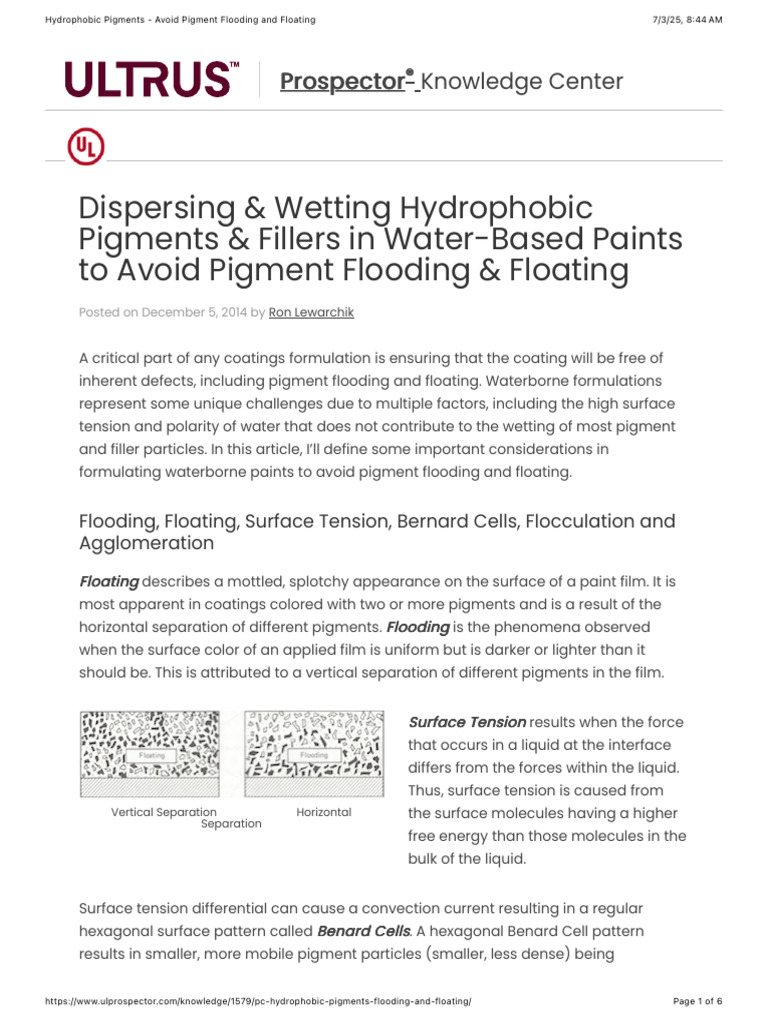 Hydrophobic Pigments - Avoid Pigment Flooding and Floating (120514 ...
