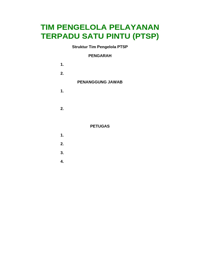 Struktur PTSP | PDF