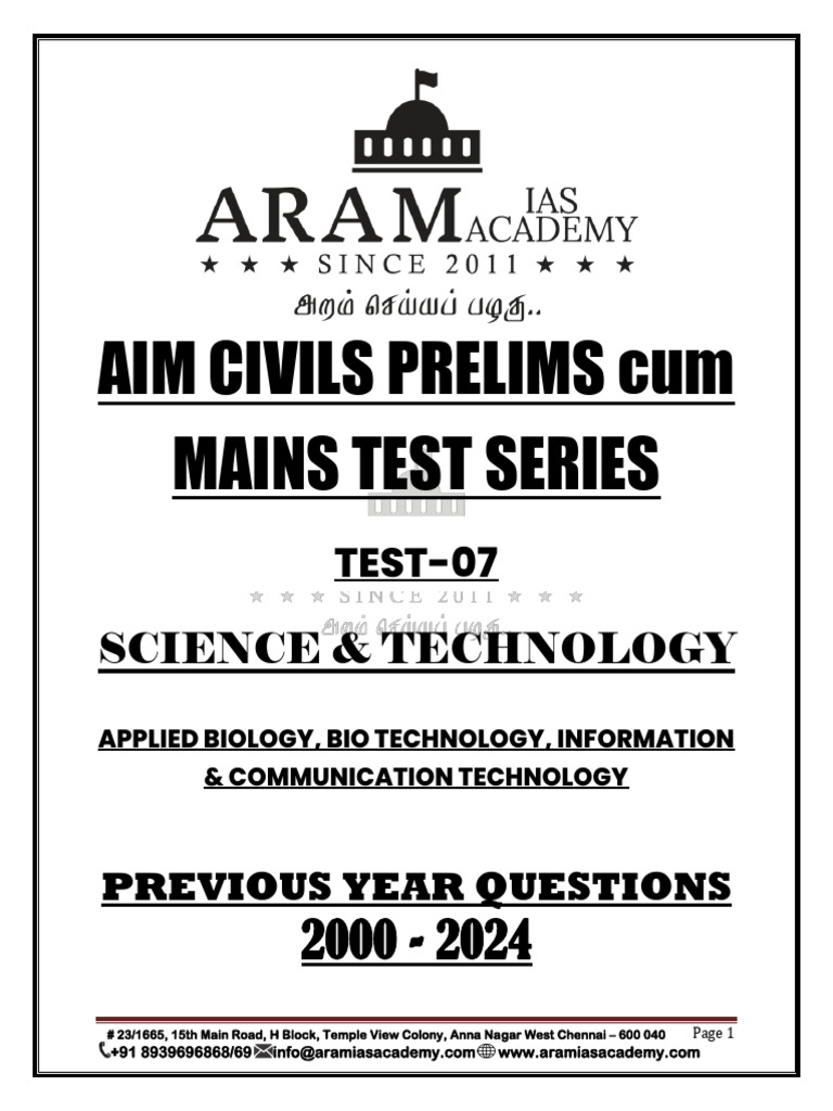 PYQ - Science and Technology - Part II | PDF | Hepatitis B | Virus