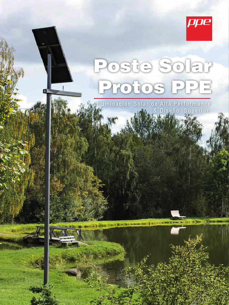 Poste Solar Protos PPE: Iluminación Eficiente | PDF