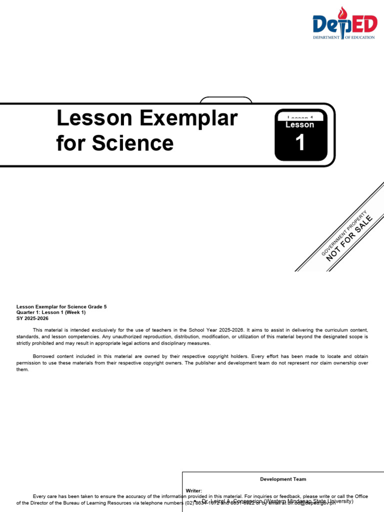 Q1 LE Science 5 Lesson 1 Week 1 | PDF | Matter | Phase (Matter)