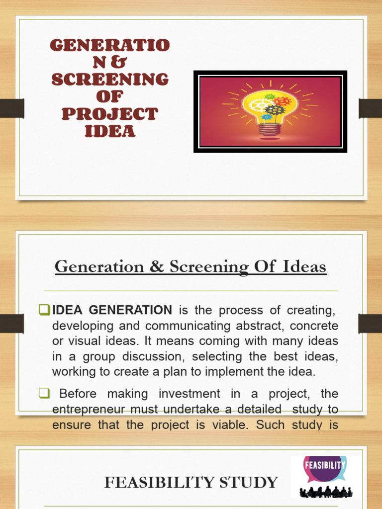 Project Idea Generation & Screening Guide | PDF | Swot Analysis ...