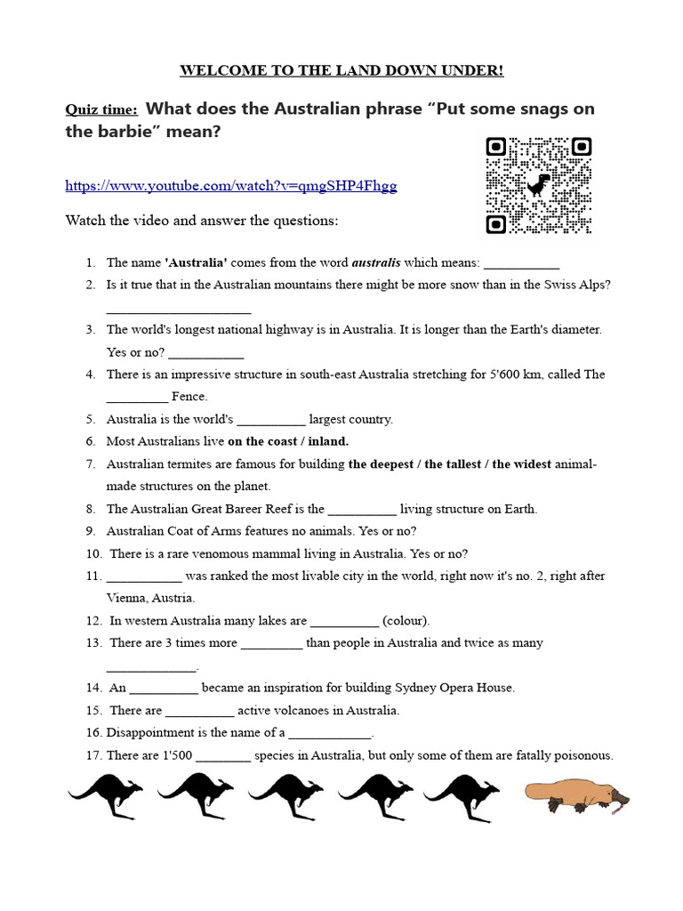 Australian Quiz: Test Your Knowledge! | PDF