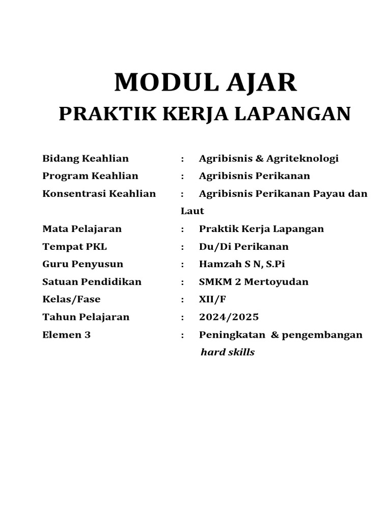 Modul Ajar PKL Apipl Elemen 3 | PDF