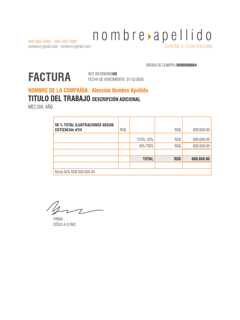 Factura Cliente Ilustrador | PDF