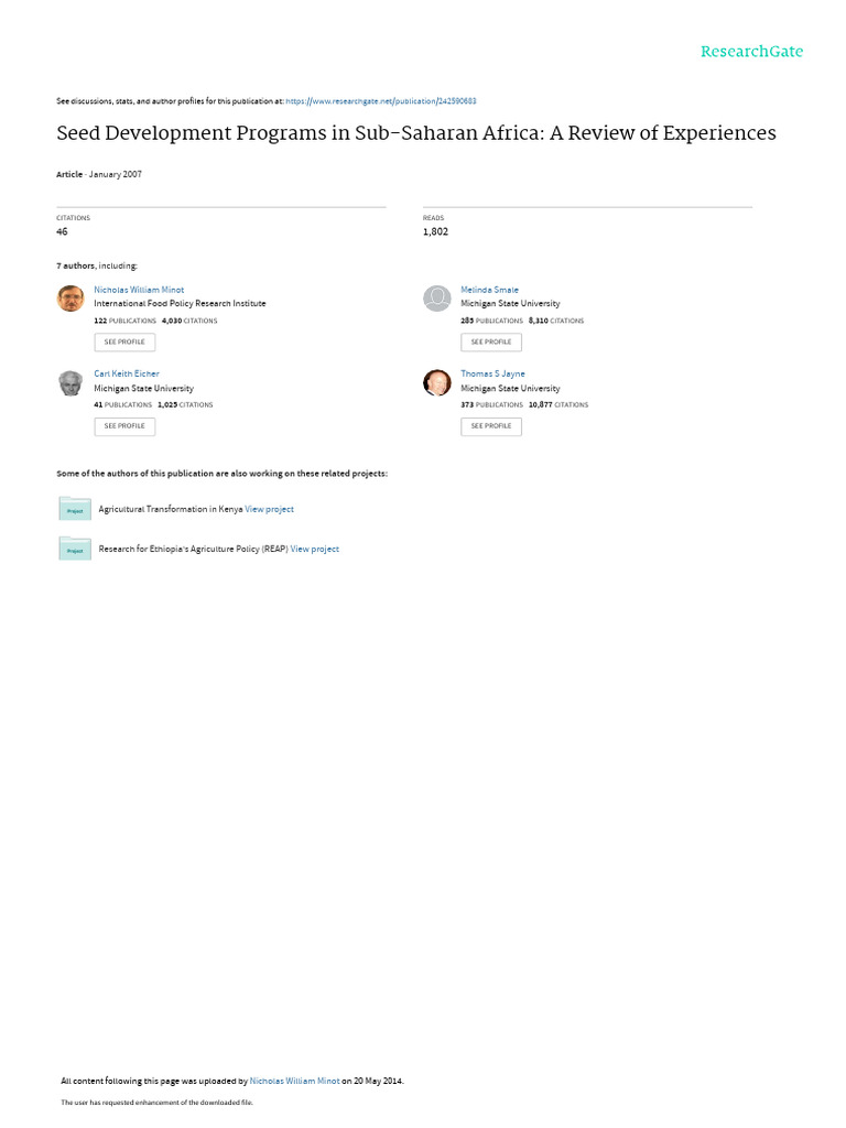 Seed Development Programs | PDF | Plant Breeding | Pollination