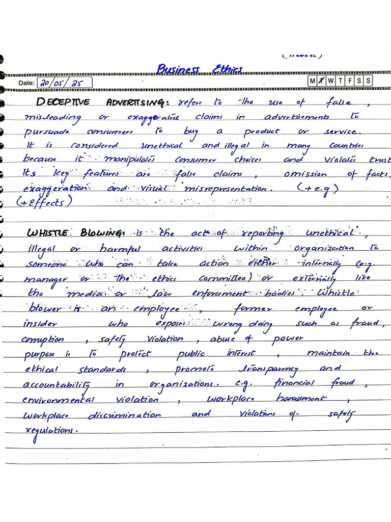 Business Ethics Notes | PDF