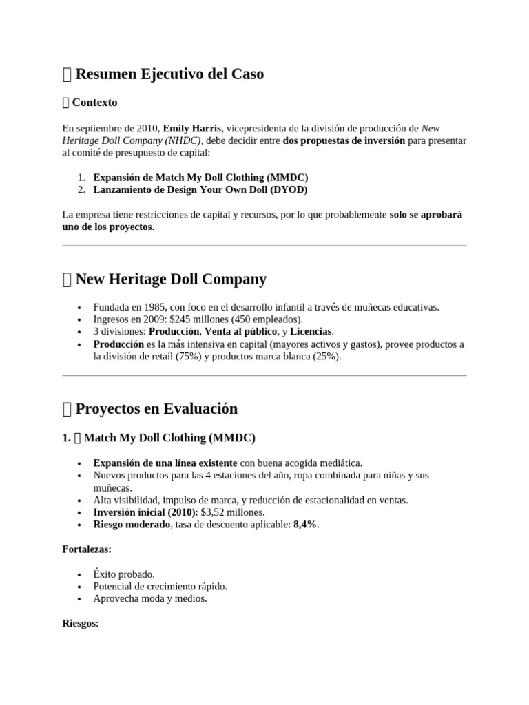 Evaluación de Proyectos en NHDC: MMDC vs DYOD | PDF | Economias