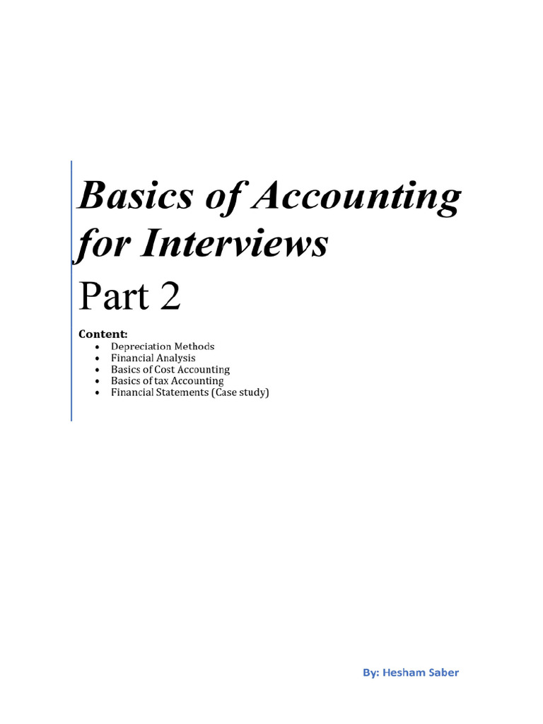 Basics of Accounting For Interviews - Part 2 | PDF