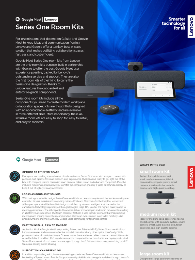 Lenovo Google Meet One Series Kit | PDF | Hdmi | Microphone