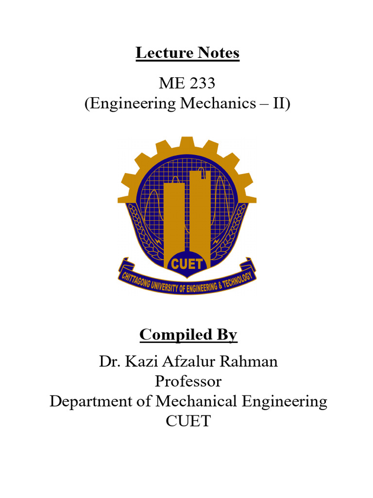ME 233 Engineering Mechanics II Notes | PDF | Rotation Around A Fixed ...