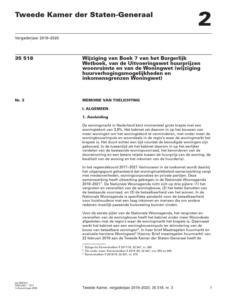 Memorie Van Toelichting | PDF