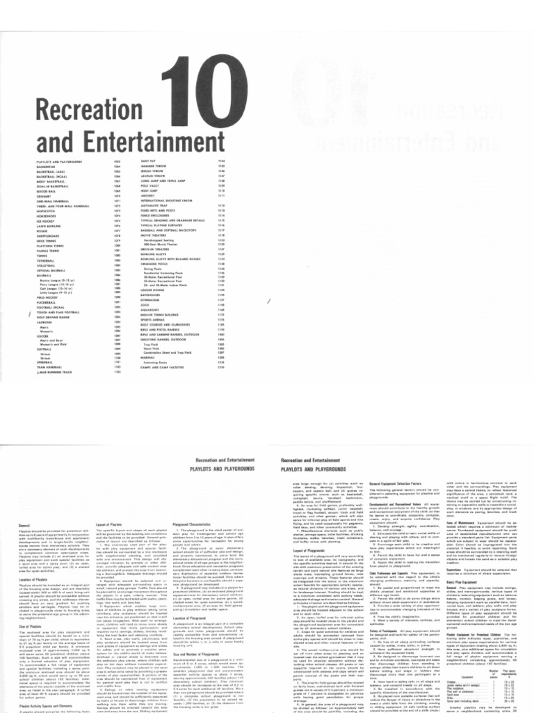 Recreation and Entertainment | PDF | Playground | Sports