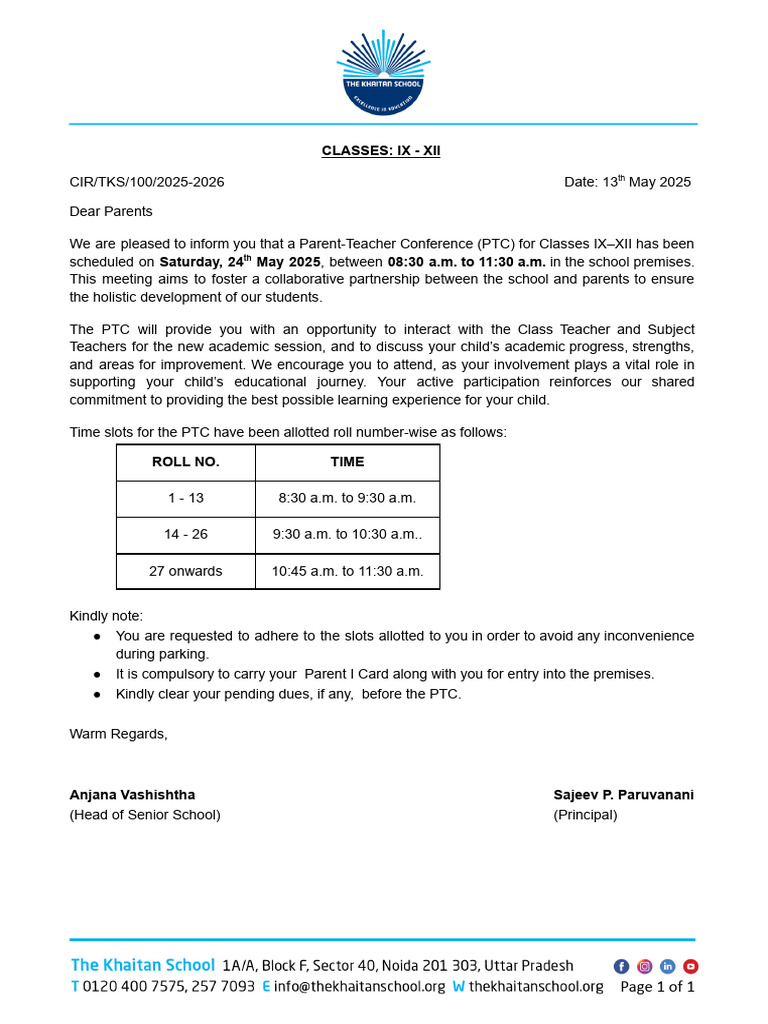 Circular No100 CLasses IX-XII - 250514 - 083738 | PDF