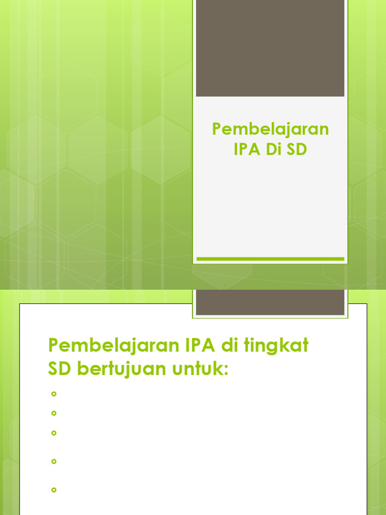 Pembelajaran IPA Di SD | PDF