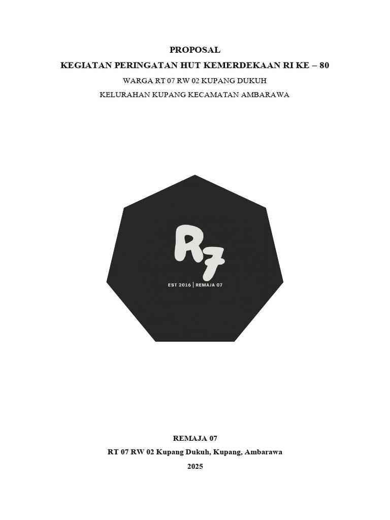 Proposal HUT RI ke-80 RT 07 2025 | PDF