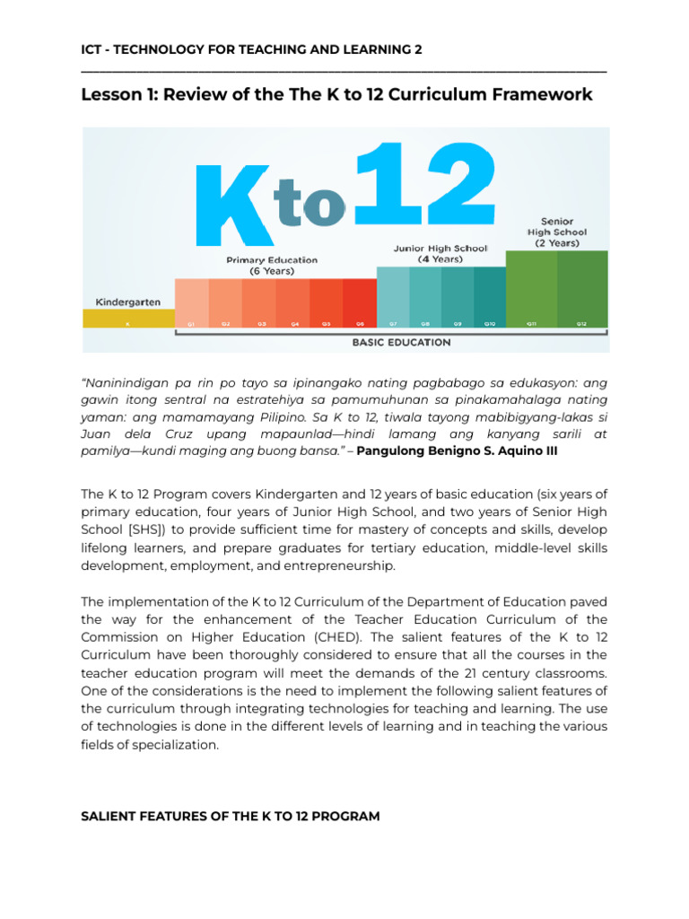 K to 12 Curriculum and ICT Integration | PDF | Curriculum | Teachers