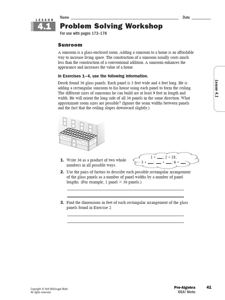 Problem Solving Application Idea/ Grade 7 | PDF | Chess Openings ...