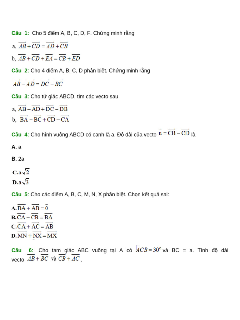 Bai Tap Tong Hop 1 | PDF