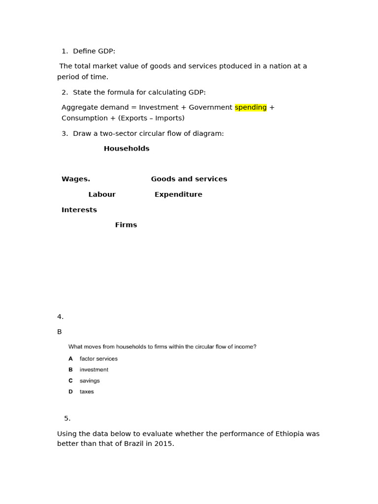 12D GDP and Circular Flow of Income 1 | PDF