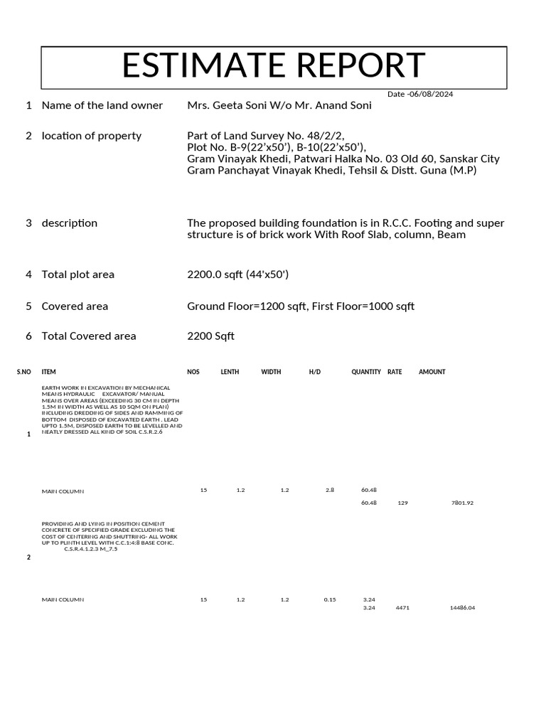 ANAND SONI 29.7 Lakh 2 Floor | PDF | Concrete | Plaster