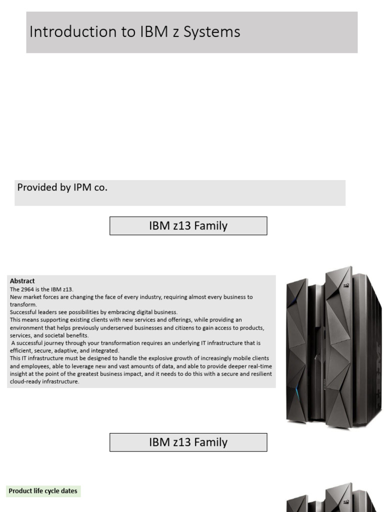 Introduction to IBM z Servers | PDF | Computer Architecture | Computing