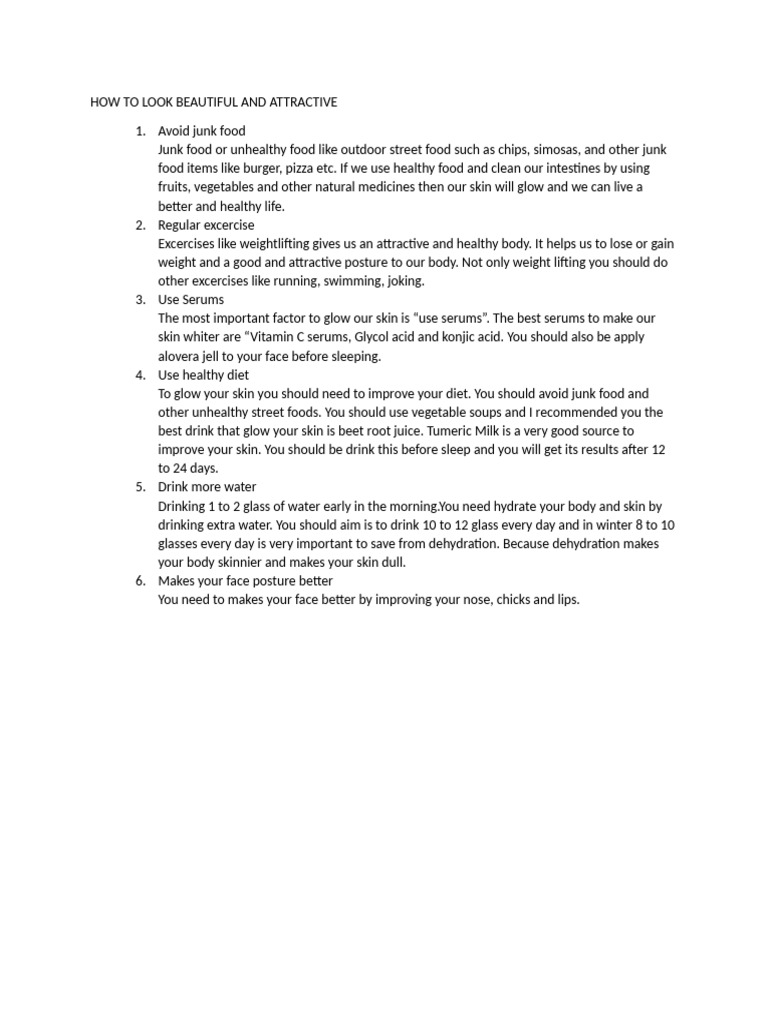 How To Look Beautiful and Attractive | PDF