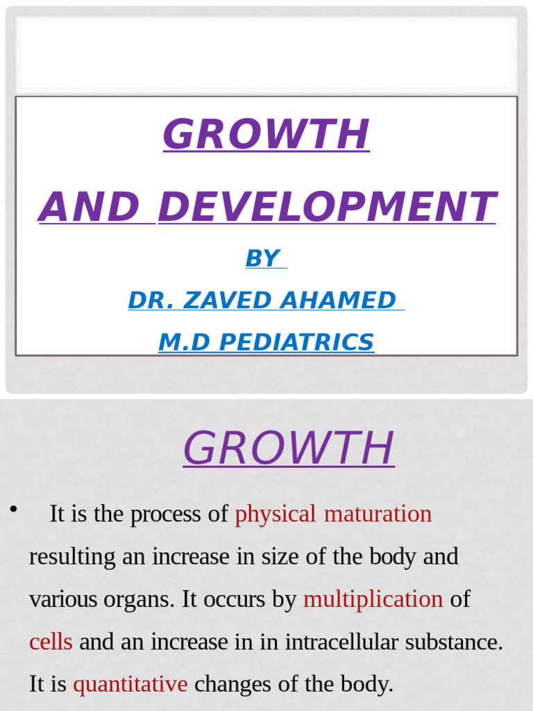 'Growth and Development PPT' New | PDF | Prenatal Development | Medical ...