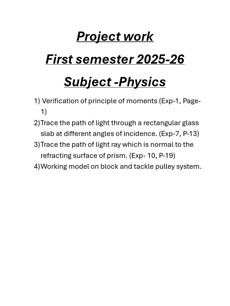 Class 10 Physics Project Guide | PDF