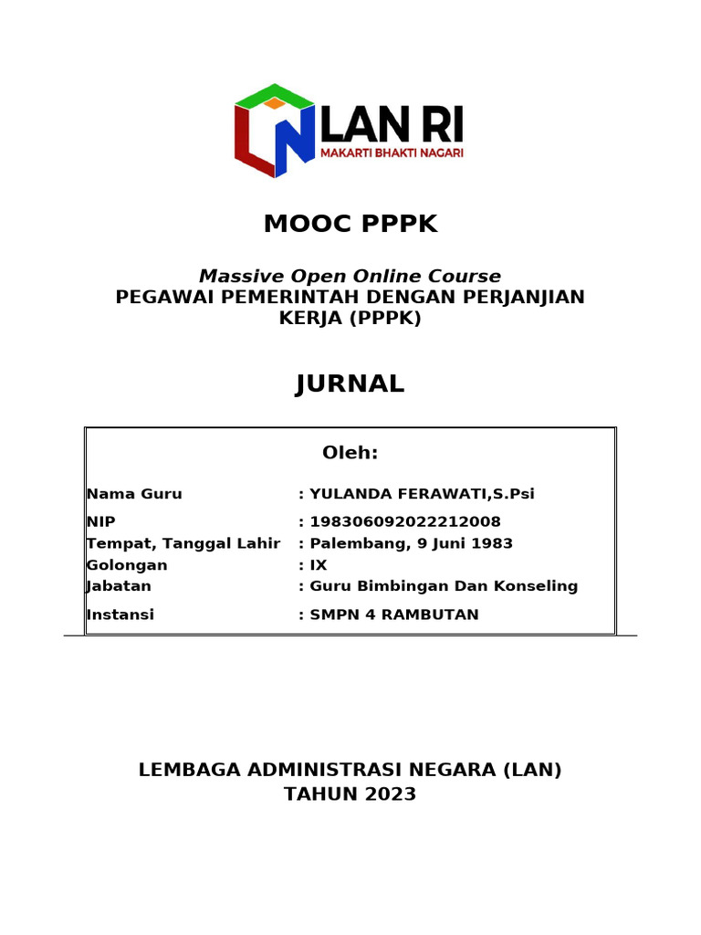 Jurnal Mooc PPPK (Resume) | PDF