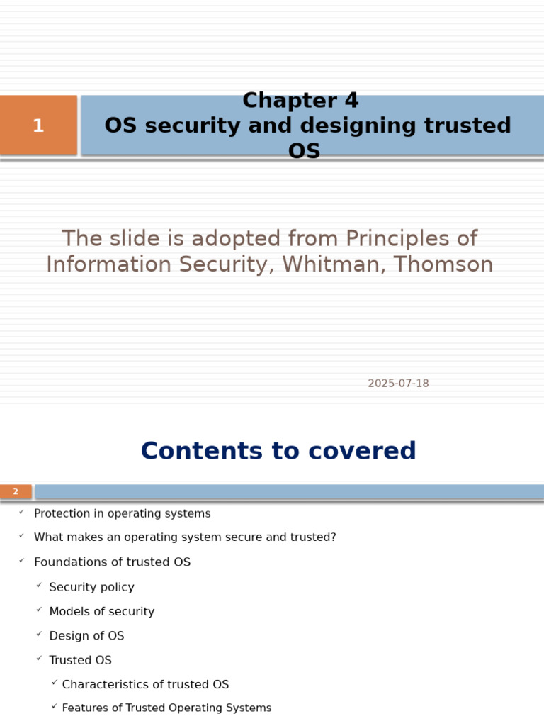 CoSc4171 - CS - Lecture 4 - OS Security and Designing Trusted OS | PDF ...