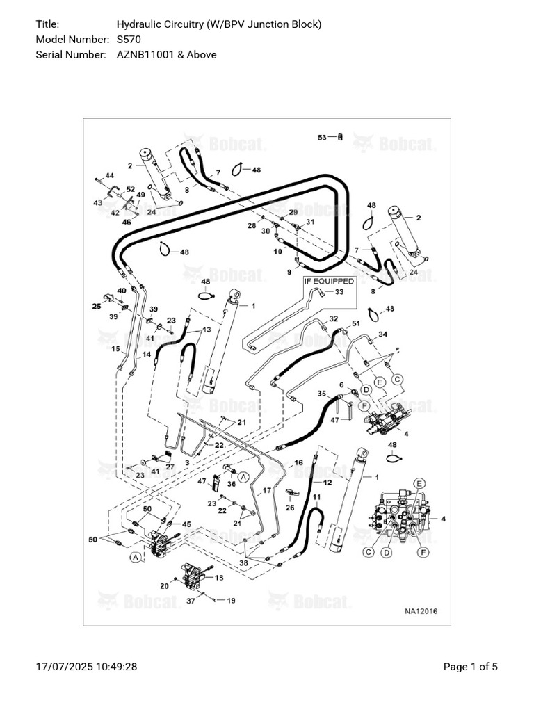 Hydraulic Circuitry (W - BPV Junction Block) - S570 | PDF | Mechanical ...