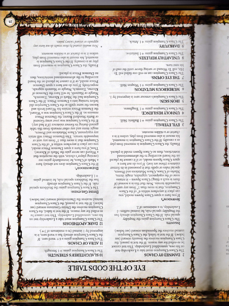Eye of The Gods Boon Table | PDF